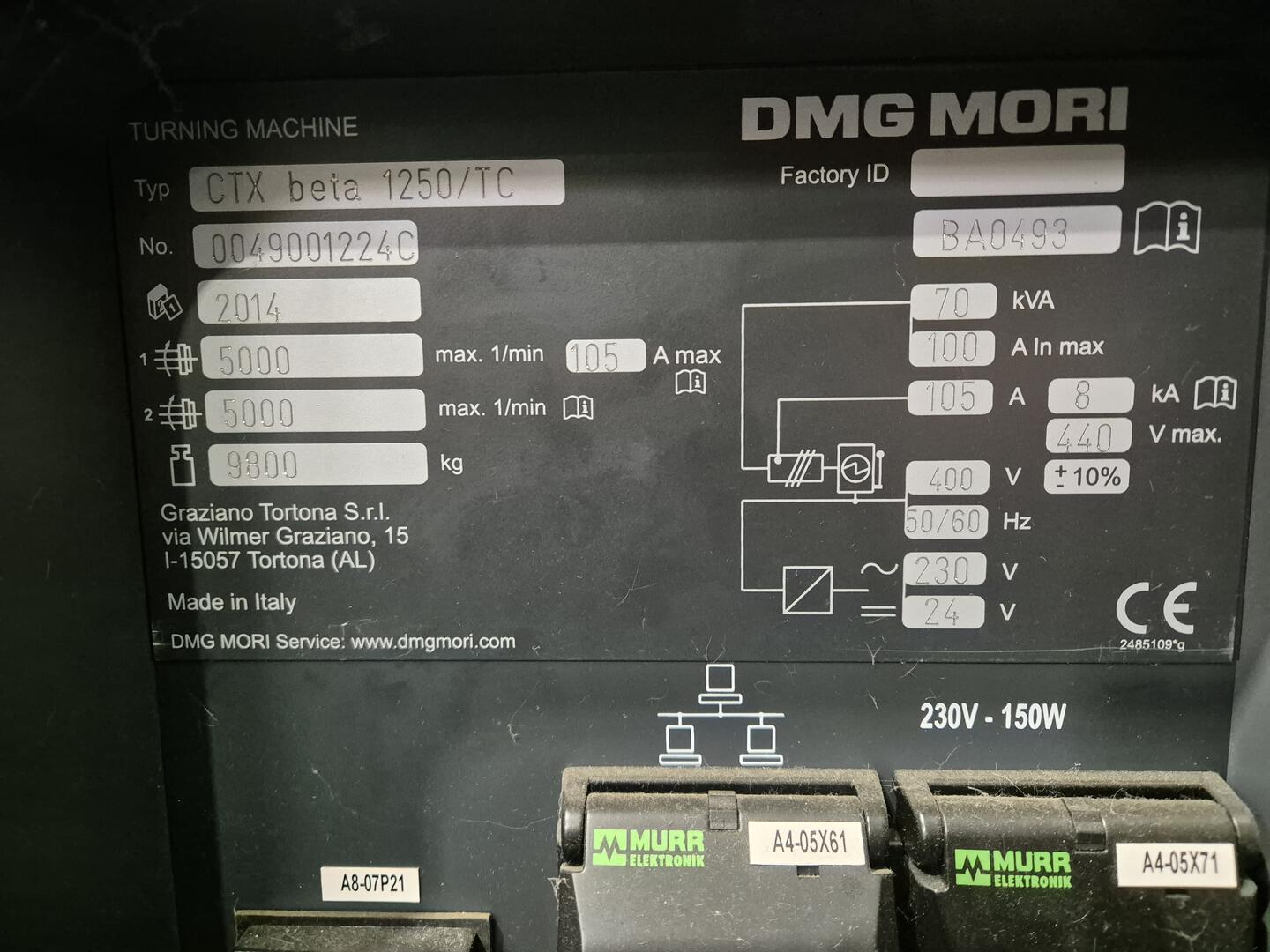 Best used DMG CTX Beta 1250TC CNC turning & milling centre