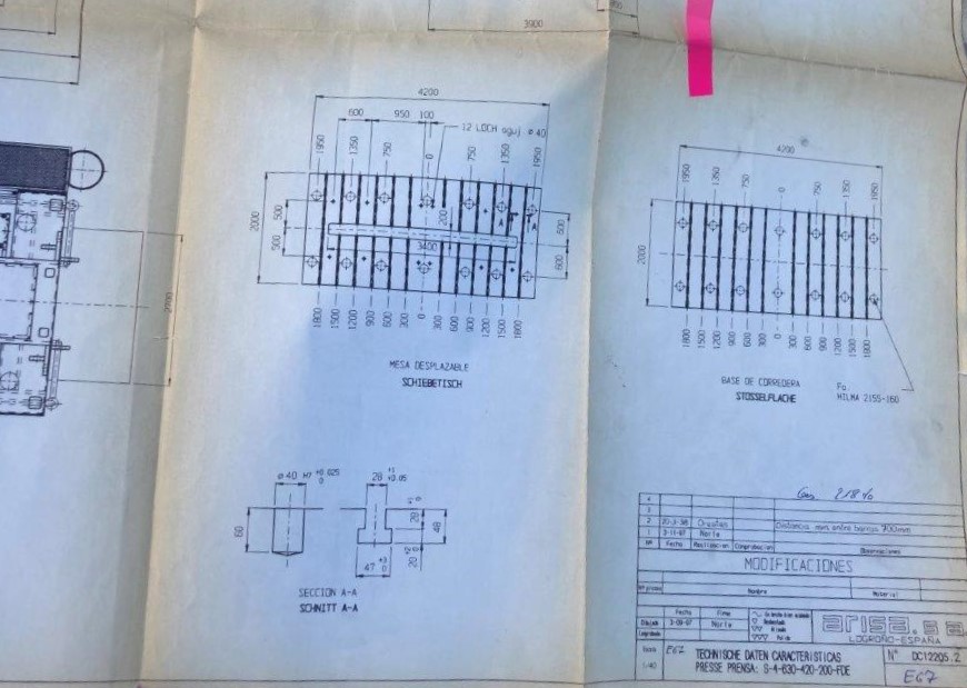 Used ARISA S-4-630-420-200-FDE Double Mechanical PRESS for Sale