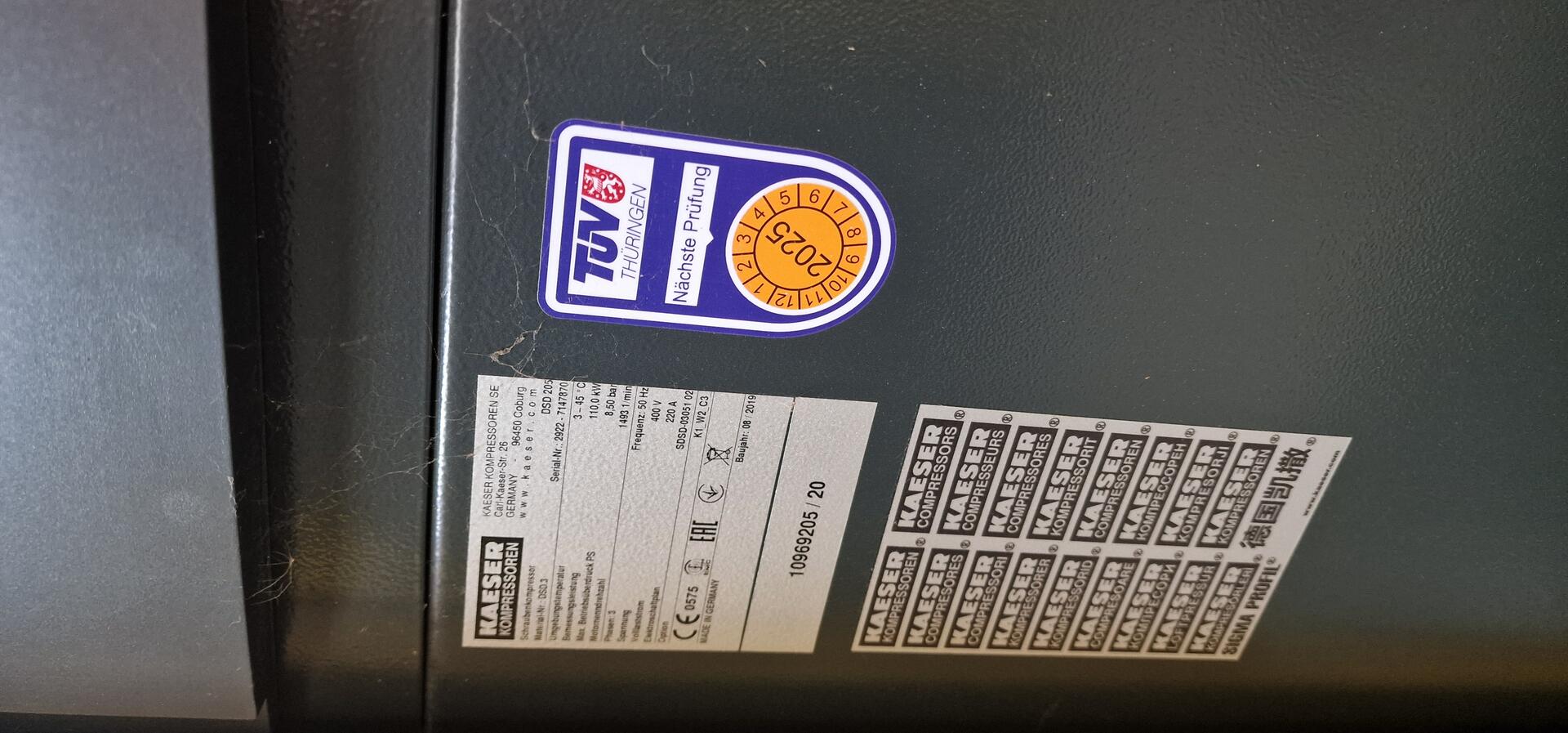 Complete Kaeser Compressor Station (YOM 2019) with DSD240/205 & Sigma ...